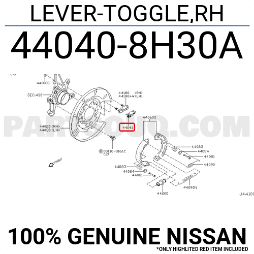 LEVER-TOGGLE,RH 440408H30A | Nissan Parts | PartSouq