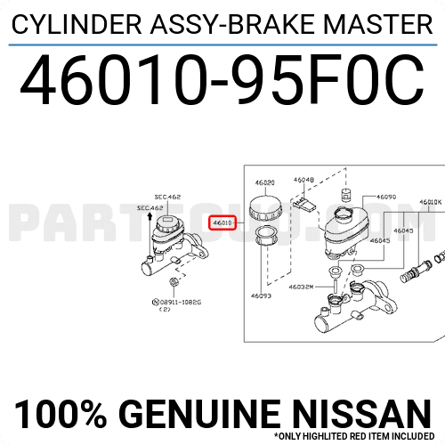 CYLINDER ASSY-BRAKE MASTER 4601095F0C | Nissan Parts | PartSouq