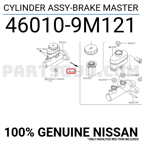 CYLINDER ASSY-BRAKE MASTER 460109M121 | Nissan Parts | PartSouq