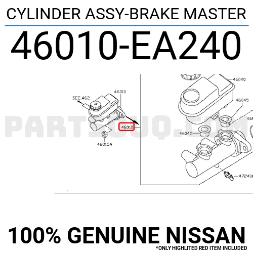 CYLINDER ASSY-BRAKE MASTER 46010EA240 | Nissan Parts | PartSouq