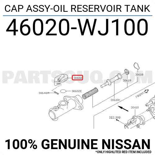 CAP ASSY-OIL RESERVOIR TANK 46020WJ100 | Nissan Parts | PartSouq