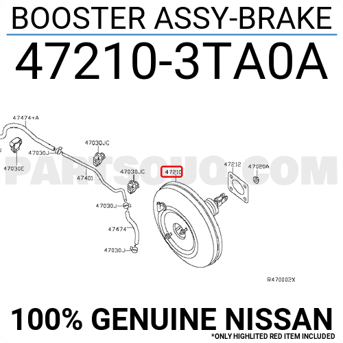 BOOSTER ASSY-BRAKE 472103TA0A | Nissan Parts | PartSouq
