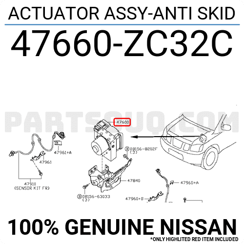 ACTUATOR ASSY-ANTI SKID 47660ZC32C | Nissan Parts | PartSouq