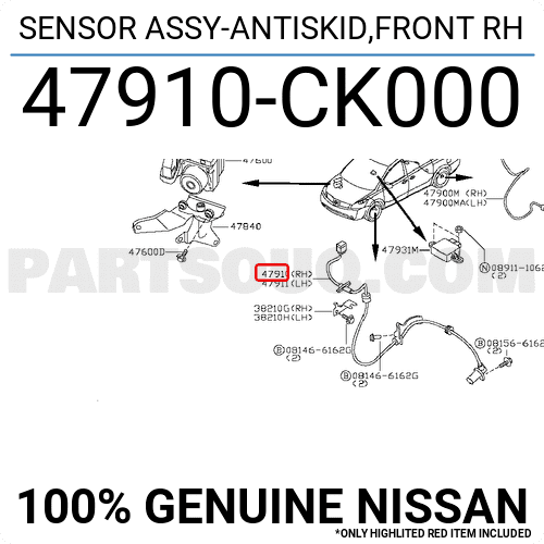 SENSOR ASSY-ANTISKID,FRONT RH 47910CK000 | Nissan Parts | PartSouq