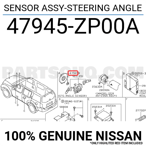 SENSOR ASSY-STEERING ANGLE 47945ZP00A | Nissan Parts | PartSouq