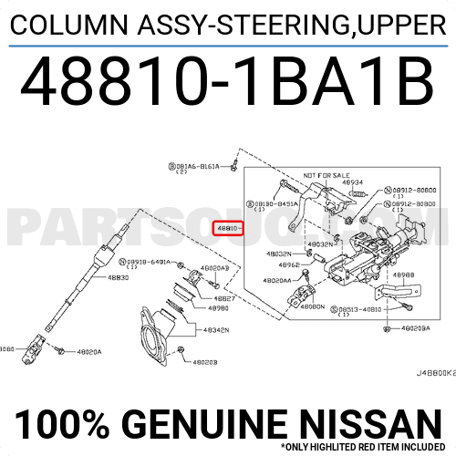 COLUMN ASSY-STEERING,UPPER 488101BA1B | Nissan Parts | PartSouq