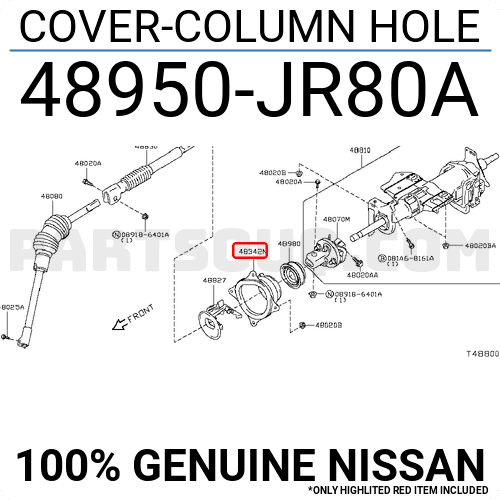 COVER-COLUMN HOLE 48950JR80A | Nissan Parts | PartSouq