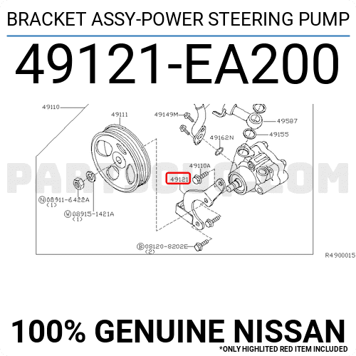 BRACKET ASSY-POWER STEERING PUMP 49121EA200 | Nissan Parts | PartSouq