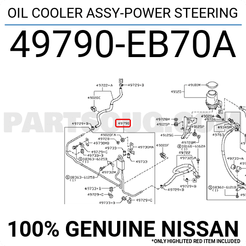 OIL COOLER ASSY-POWER STEERING 49790EB70A | Nissan Parts | PartSouq