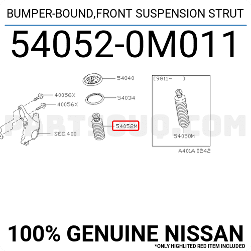 BUMPER-BOUND,FRONT SUSPENSION STRUT 540520M011 | Nissan Parts | PartSouq
