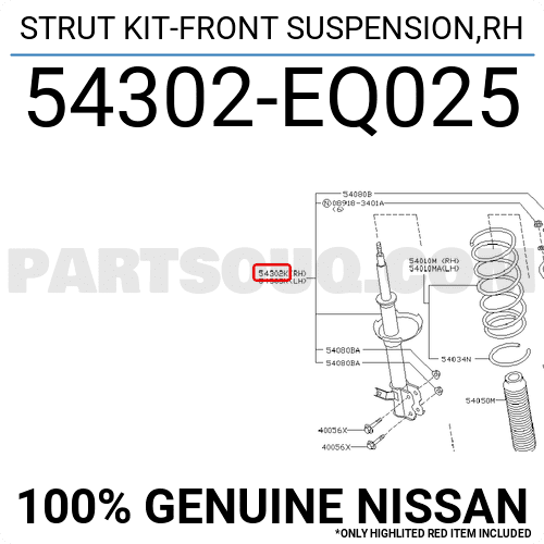 STRUT KIT-FRONT SUSPENSION,RH 54302EQ025 | Nissan Parts | PartSouq