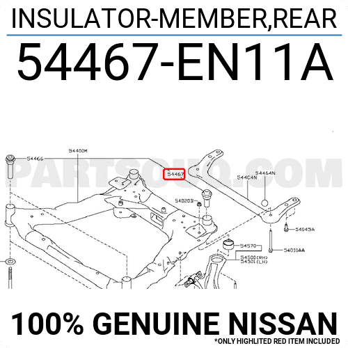 INSULATOR-MEMBER,REAR 54467EN11A | Nissan Parts | PartSouq