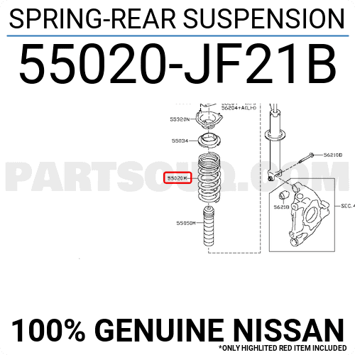 SPRING-REAR SUSPENSION 55020JF21B | Nissan Parts | PartSouq