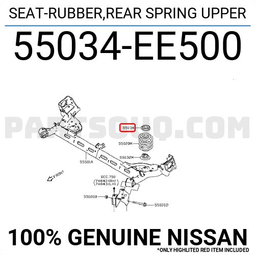 SEAT-RUBBER,REAR SPRING UPPER 55034EE500 | Nissan Parts | PartSouq