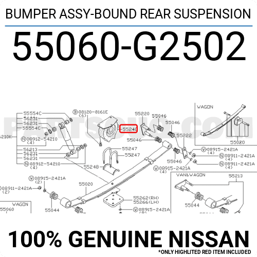 BUMPER ASSY-BOUND REAR SUSPENSION 55060G2502 | Nissan Parts | PartSouq
