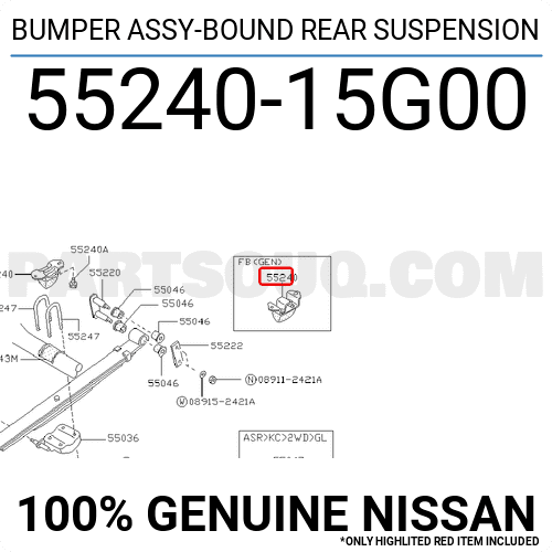 BUMPER ASSY-BOUND REAR SUSPENSION 5524015G00 | Nissan Parts | PartSouq