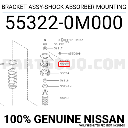 BRACKET ASSY-SHOCK ABSORBER MOUNTING 553220M000 | Nissan Parts | PartSouq