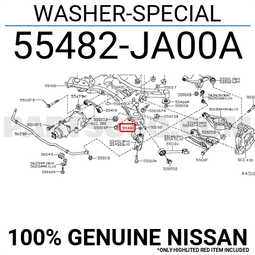 WASHER-SPECIAL 55482JA00A | Nissan Parts | PartSouq