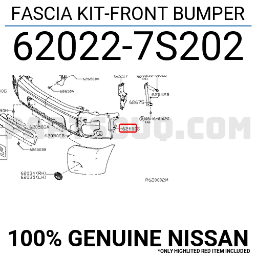 FASCIA KIT-FRONT BUMPER 620227S202 | Nissan Parts | PartSouq