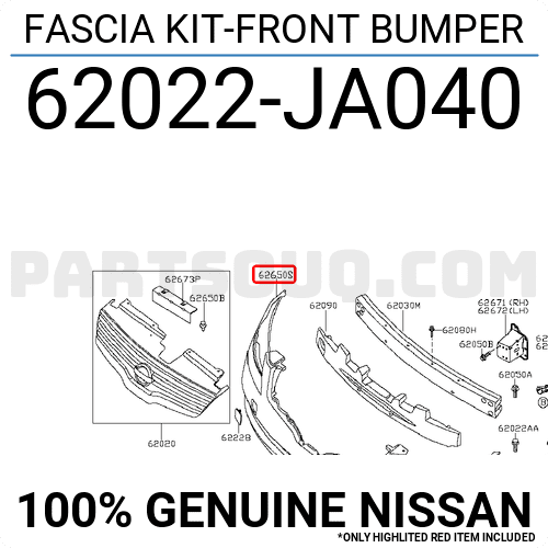 FASCIA KIT-FRONT BUMPER 62022JA040 | Nissan Parts | PartSouq