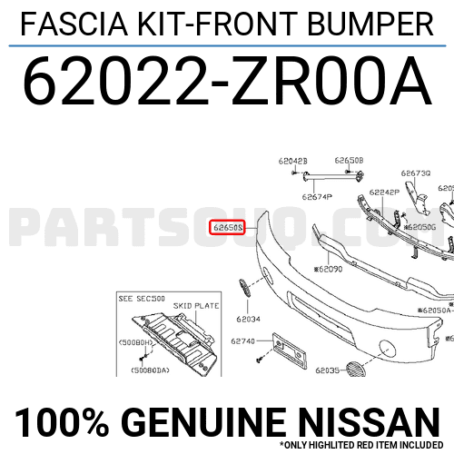 FASCIA KIT-FRONT BUMPER 62022ZR00A | Nissan Parts | PartSouq