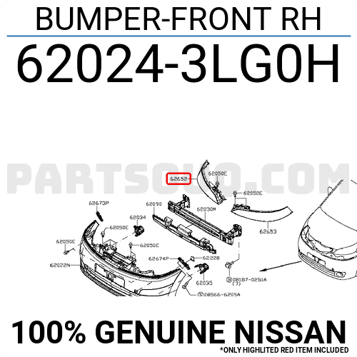 BUMPER-FRONT RH 620243LG0H | Nissan Parts | PartSouq