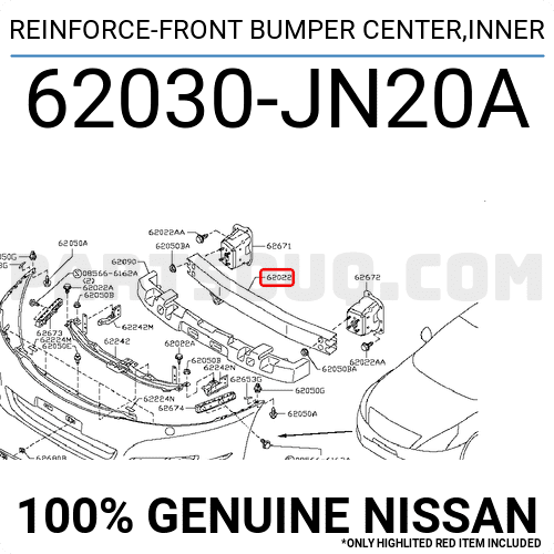 REINFORCE-FRONT BUMPER CENTER,INNER 62030JN20A | Nissan Parts | PartSouq