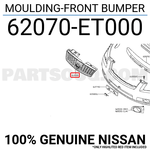 MOULDING-FRONT BUMPER 62070ET000 | Nissan Parts | PartSouq