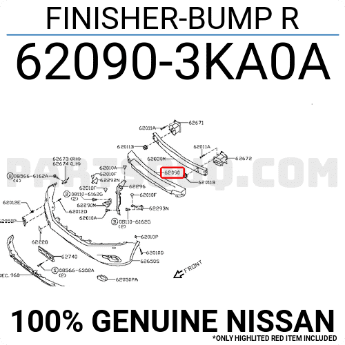 FINISHER-BUMP R 620903KA0A | Nissan Parts | PartSouq