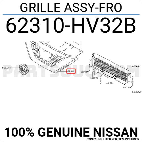 GRILLE ASSY-FRO 62310HV32B | Nissan Parts | PartSouq
