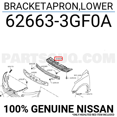 BRACKETAPRON,LOWER 626633GF0A | Nissan Parts | PartSouq