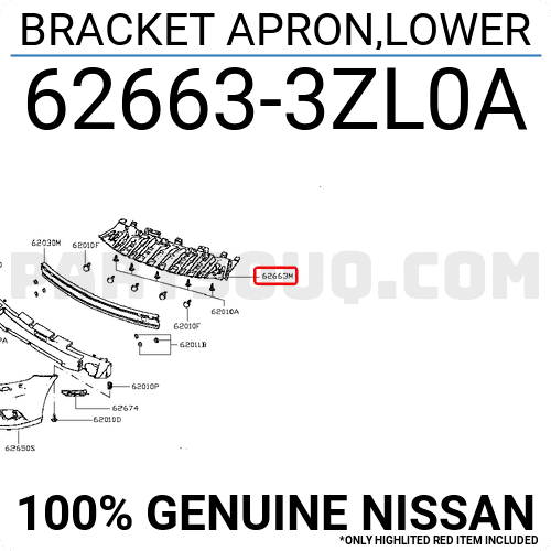 BRACKET APRON,LOWER 626633ZL0A | Nissan Parts | PartSouq