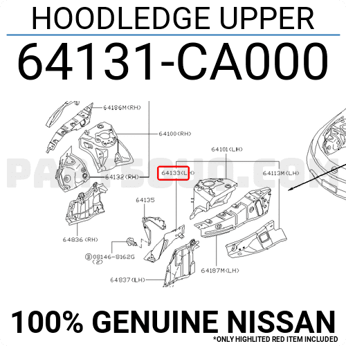 HOODLEDGE UPPER 64131CA000 | Nissan Parts | PartSouq