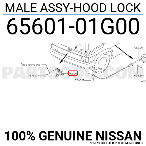 MALE ASSY-HOOD LOCK 6560101G00 | Nissan Parts | PartSouq
