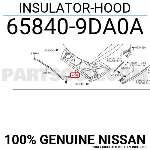 INSULATOR-HOOD 658409DA0A | Nissan Parts | PartSouq