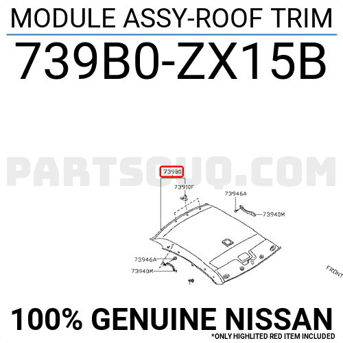 MODULE ASSY-ROOF TRIM 739B0ZX15B | Nissan Parts | PartSouq