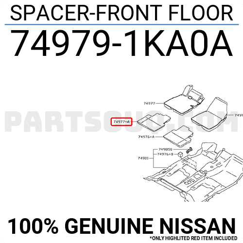 SPACER-FRONT FLOOR 749791KA0A | Nissan Parts | PartSouq