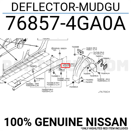 DEFLECTOR-MUDGU 768574GA0A | Nissan Parts | PartSouq