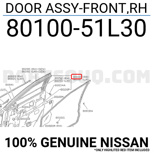 DOOR ASSY-FRONT,RH 8010051L30 | Nissan Parts | PartSouq