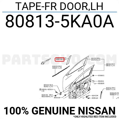 TAPE-FR DOOR,LH 808135KA0A | Nissan Parts | PartSouq