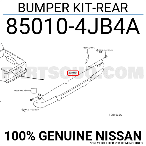 BUMPER KIT-REAR 850104JB4A | Nissan Parts | PartSouq