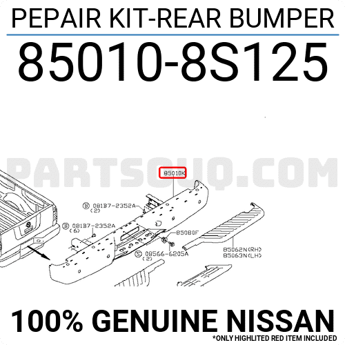 PEPAIR KIT-REAR BUMPER 850108S125 | Nissan Parts | PartSouq