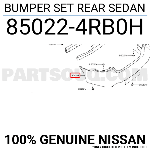 BUMPER SET REAR SEDAN 850224RB0H | Nissan Parts | PartSouq