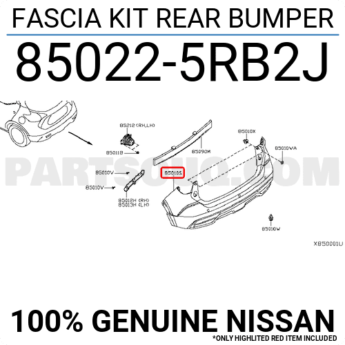 FASCIA KIT REAR BUMPER 850225RB2J | Nissan Parts | PartSouq
