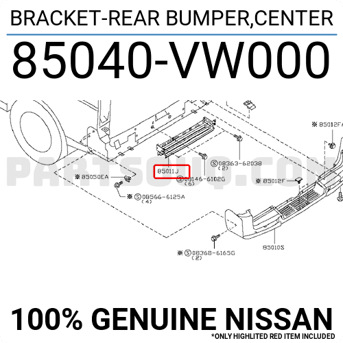 BRACKET-REAR BUMPER,CENTER 85040VW000 | Nissan Parts | PartSouq