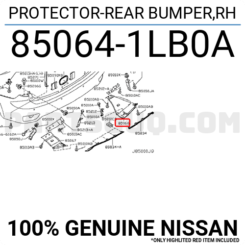 PROTECTOR-REAR BUMPER,RH 850641LB0A | Nissan Parts | PartSouq
