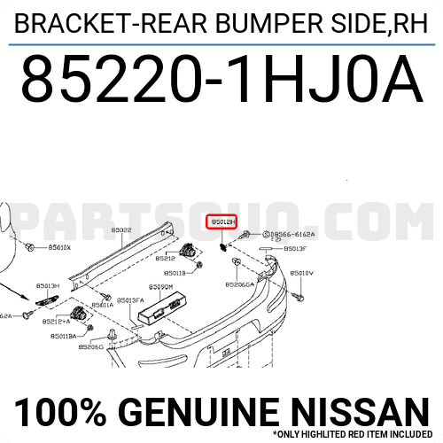 BRACKET-REAR BUMPER SIDE,RH 852201HJ0A | Nissan Parts | PartSouq