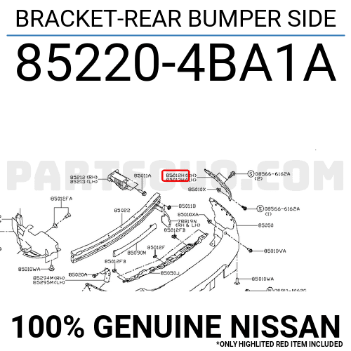BRACKET-REAR BUMPER SIDE 852204BA1A | Nissan Parts | PartSouq