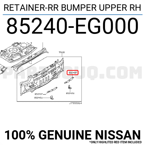 RETAINER-RR BUMPER UPPER RH 85240EG000 | Nissan Parts | PartSouq