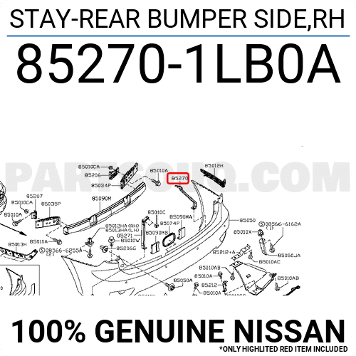 STAY-REAR BUMPER SIDE,RH 852701LB0A | Nissan Parts | PartSouq